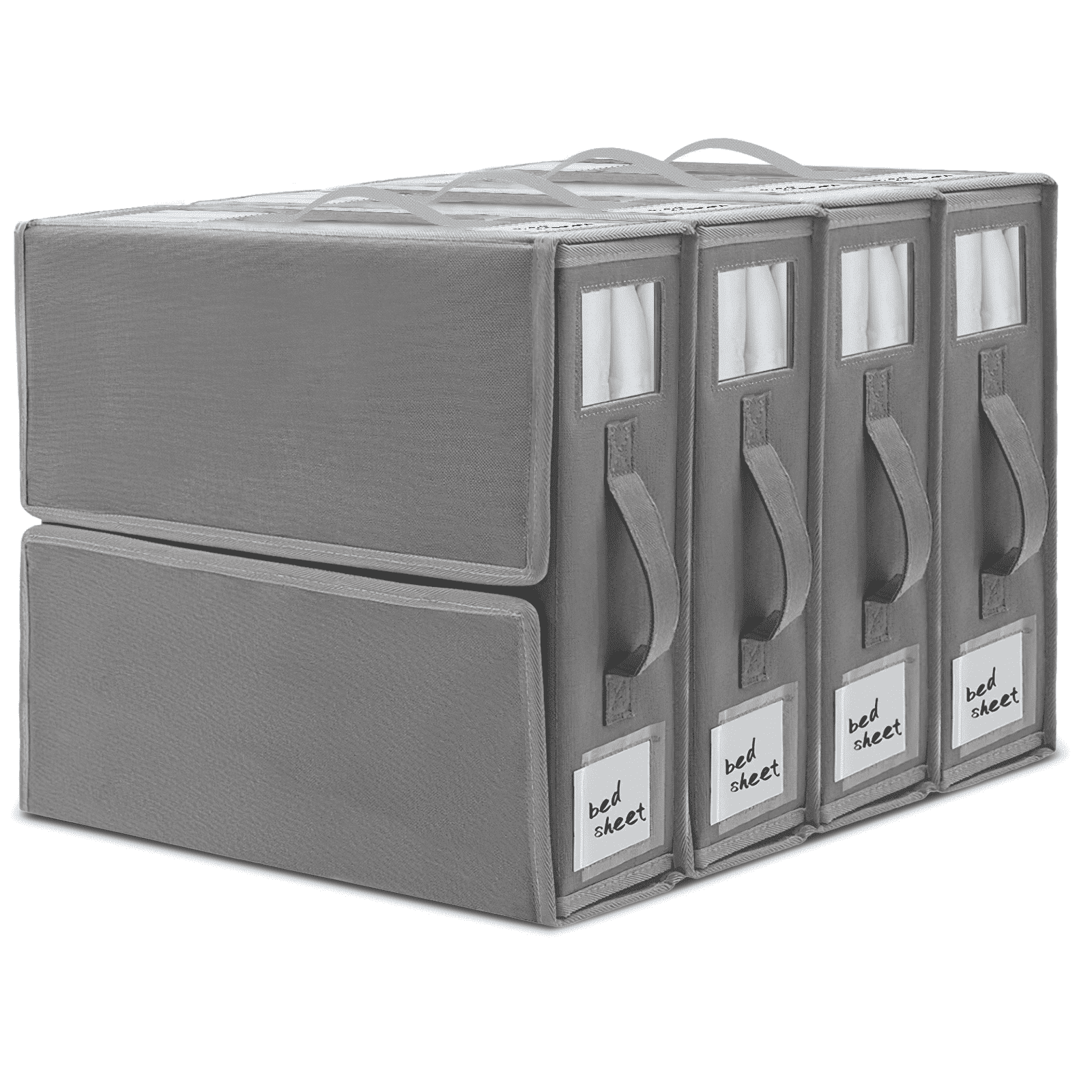 4 Pack Foldable Bed Sheet Organizers with Dual Reinforced Handles ...