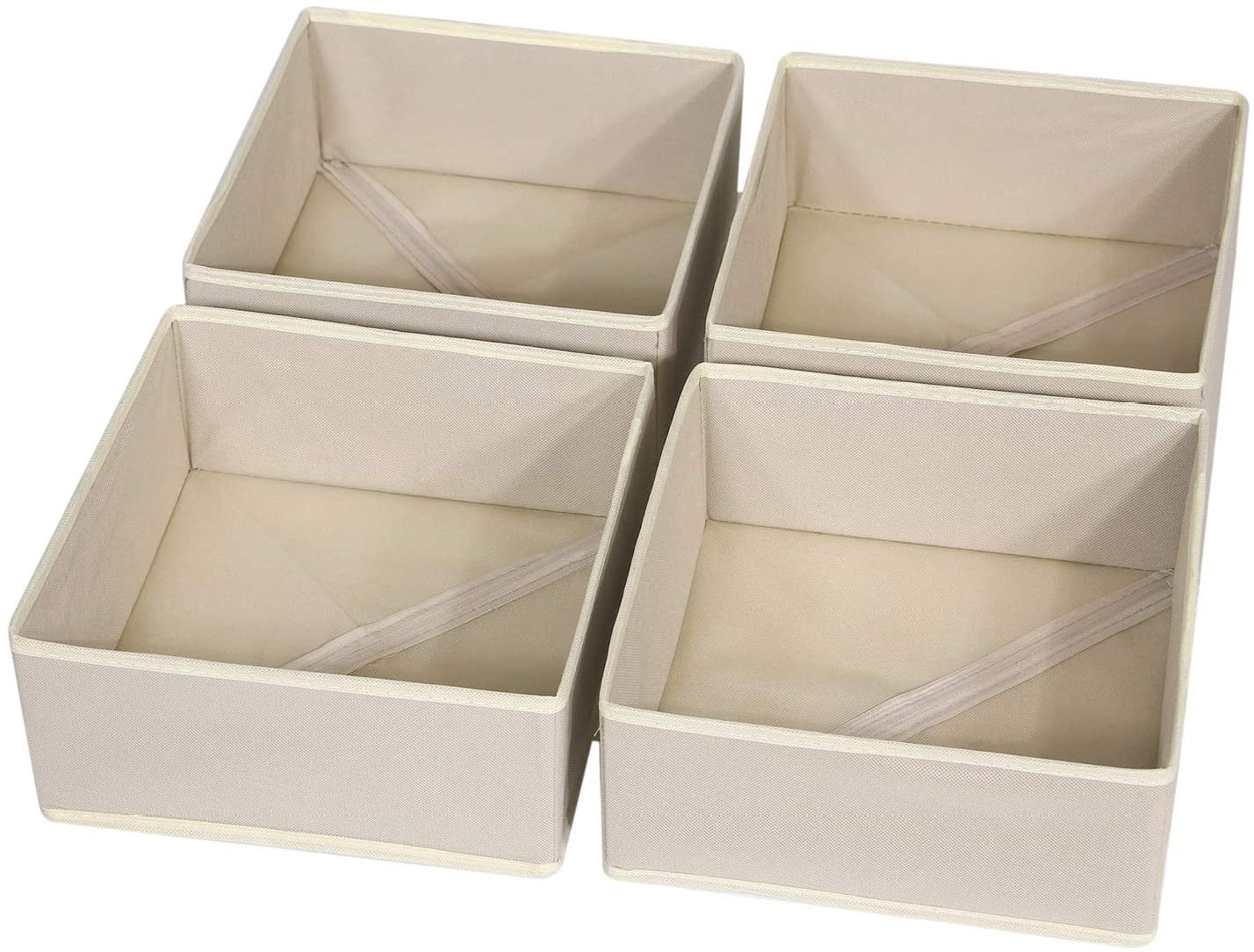 4 Pack Foldable Cloth Storage Box Closet Dresser Drawer Organizer ...
