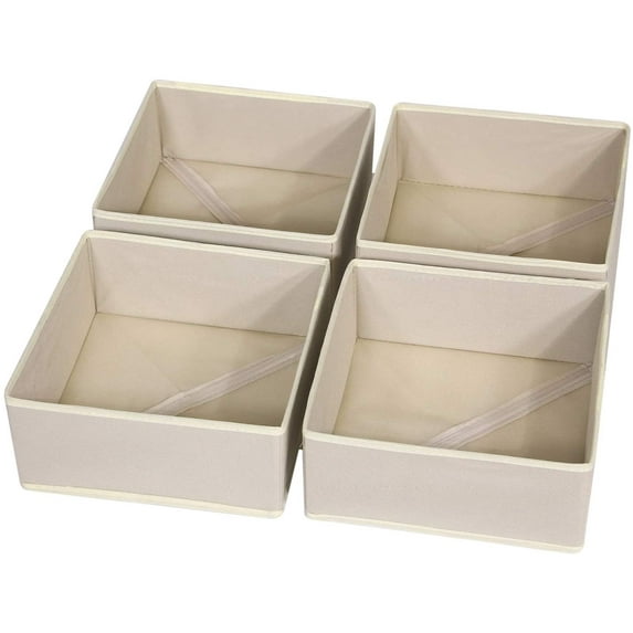 4 Pack Foldable Cloth Storage Box Closet Dresser Drawer Organizer ...