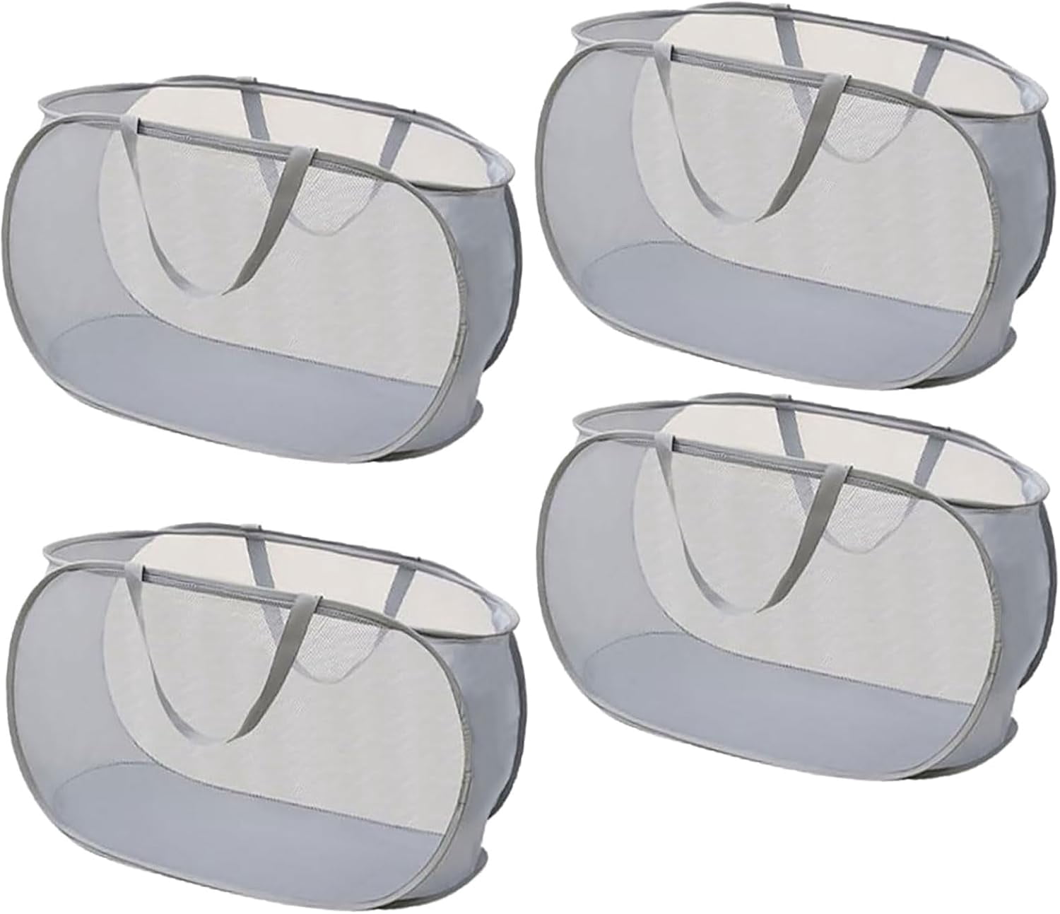 4 Pack Foldable Laundry Basket Set, Collapsible Pop Up Laundry Hamper ...