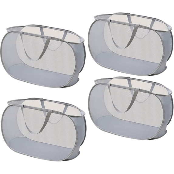 4 Pack Foldable Laundry Basket Set, Collapsible Pop Up Laundry Hamper ...