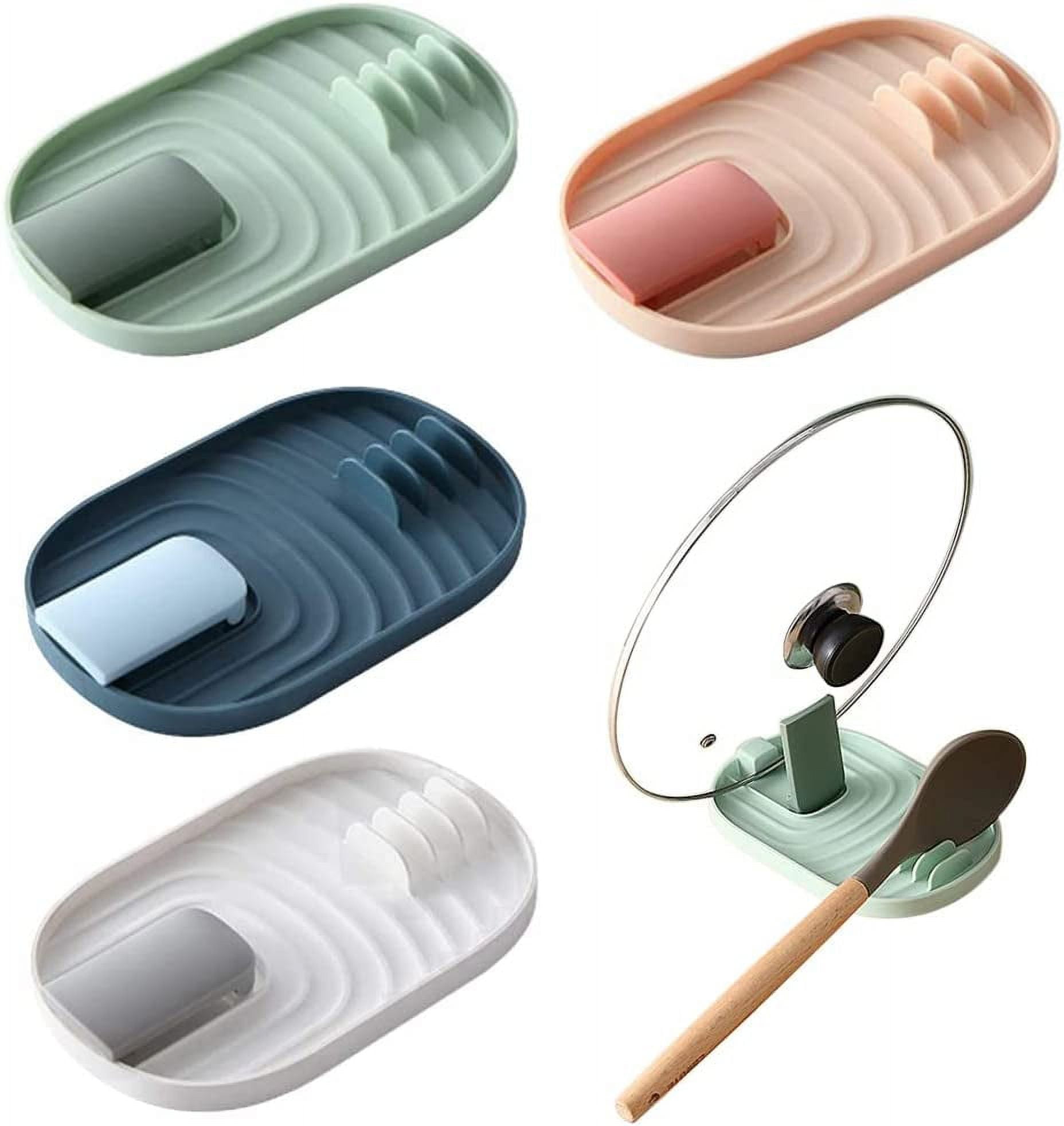 4 Pack Foldable Pot Lid Holder Spoon Rest with Lid Holder for Kitchen ...