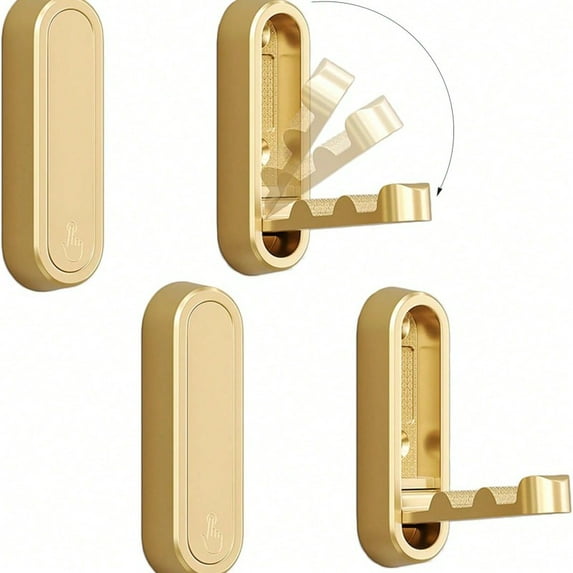 4-Pack Foldable Retractable Hooks, Zinc Alloy Wall Hook for Bathroom ...