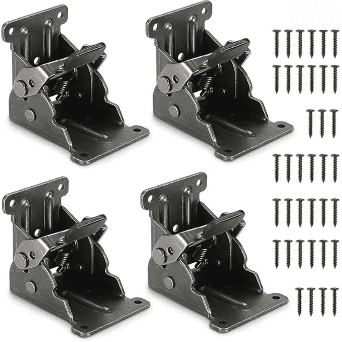 4 Pack Folding Brackets for Table Bed Leg Feet, Self-Lock Hinge ...