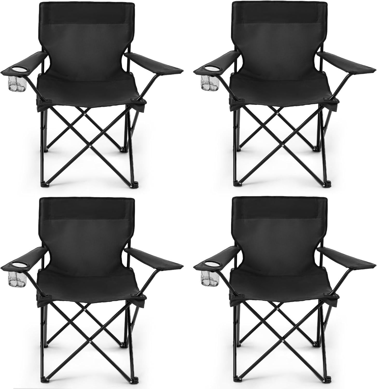 4 Pack Folding Camping Chairs for Adults,Foldable Portable Beach Chairs ...