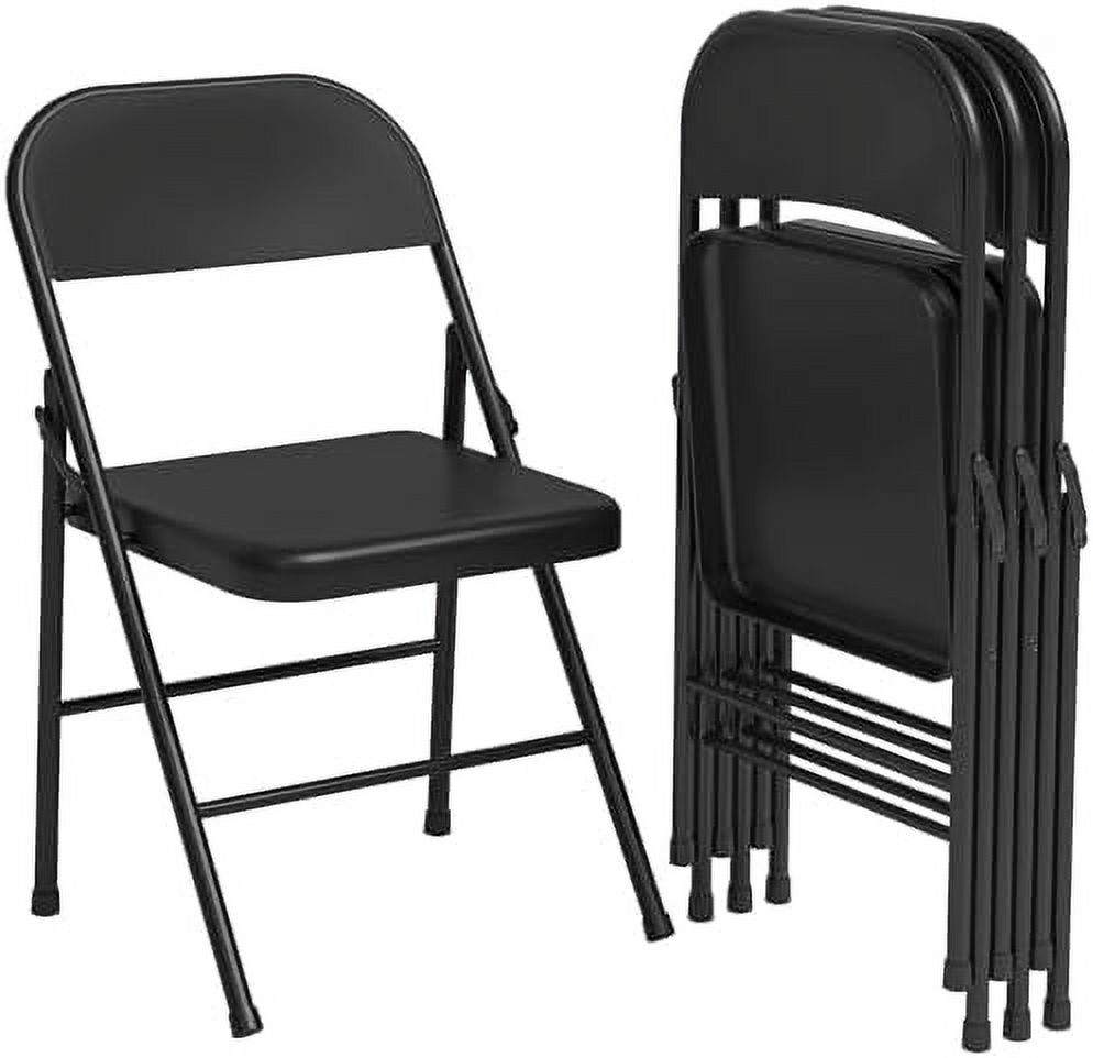 4 Pack Folding Chairs with Comfort Sit Board and Durable Steel Frame ...