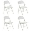 Costway Set of 6 Folding Chairs Fabric Upholstered Padded Seat Metal ...