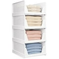 4 Pack Folding Closet Organizers Storage Box, Stackable Storage Bins ...