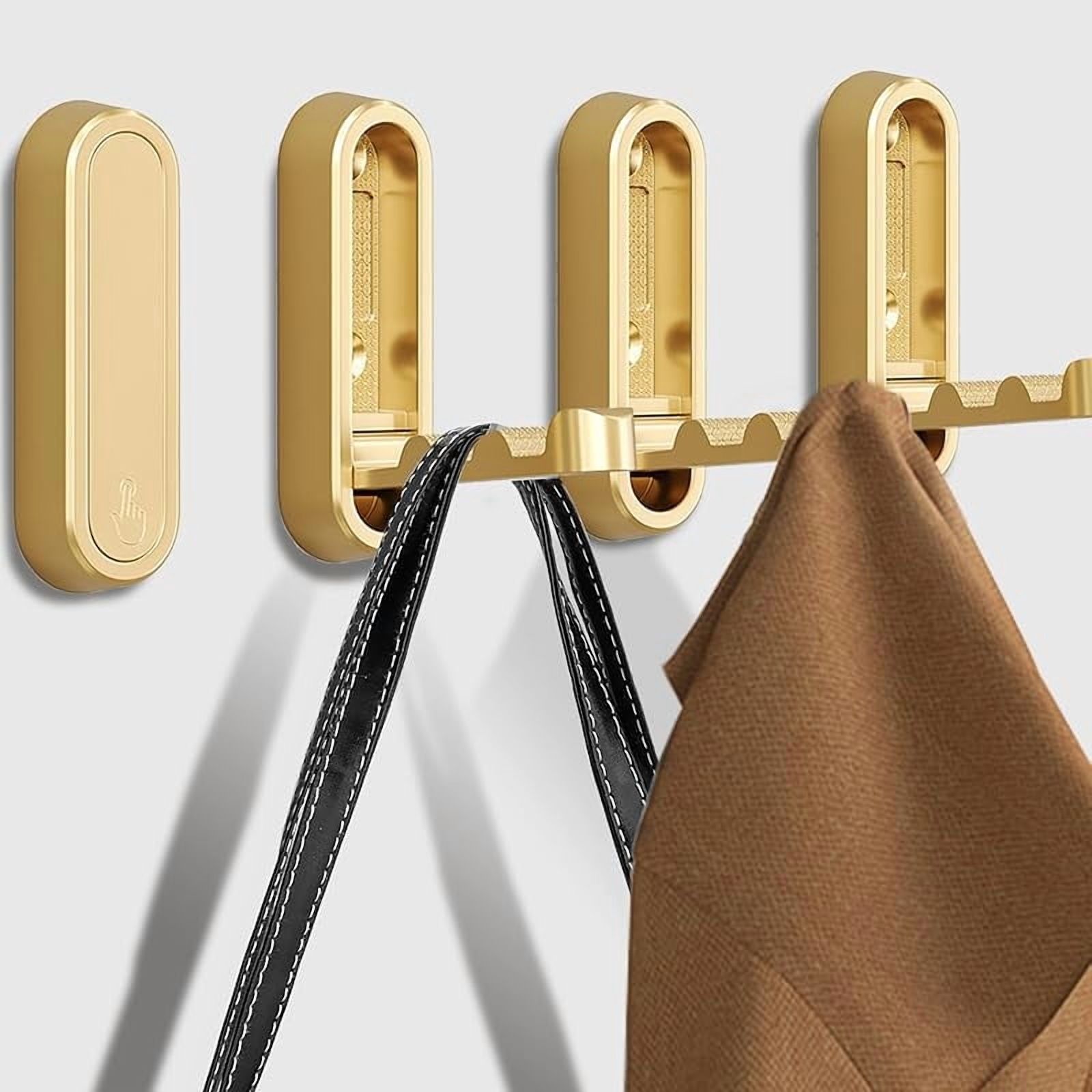 4 Pack Folding Coat Hook, Gold Zinc Alloy Folding Wall Hooks for ...