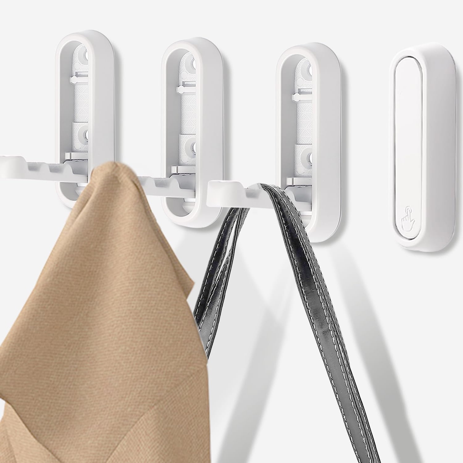4 Pack Folding Coat Hook, Zinc Alloy Folding Wall Hooks for Hanging ...