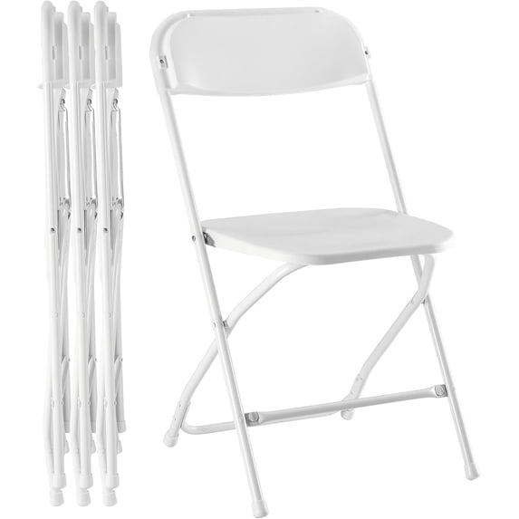 4-Pack Folding Plastic Chair with Metal Frame, 330 lb Capacity ...