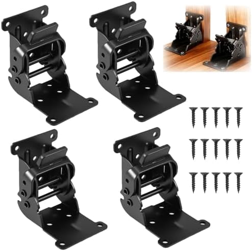4 Pack Folding Table Leg Brackets, Heavy Duty Folding Brackets with 0 ...