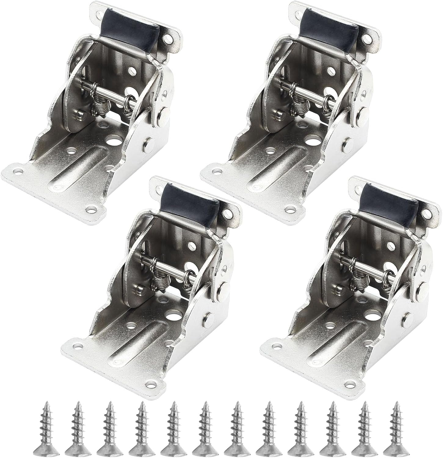 4 Pack Folding Table Leg Brackets, Silver Self-Locking Hinge Extension ...