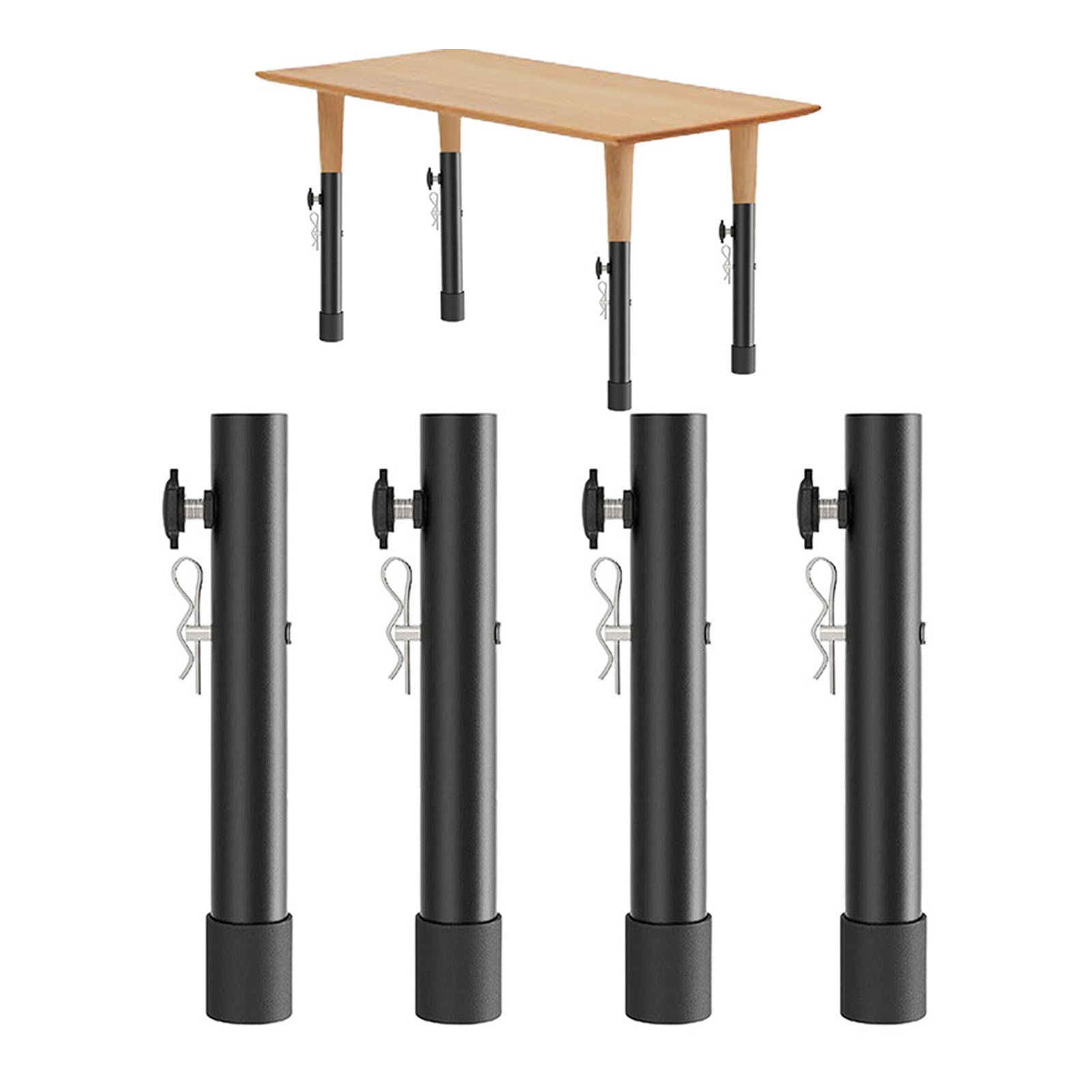 4-Pack Folding Table Leg Extenders, Highly Durable Steel Folding Table ...