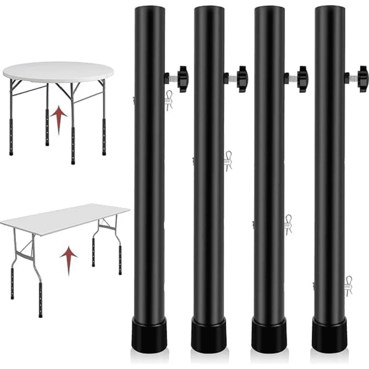 UU&T 4 Pcs Folding Table Leg Extenders, Highly Durable Steel Folding ...