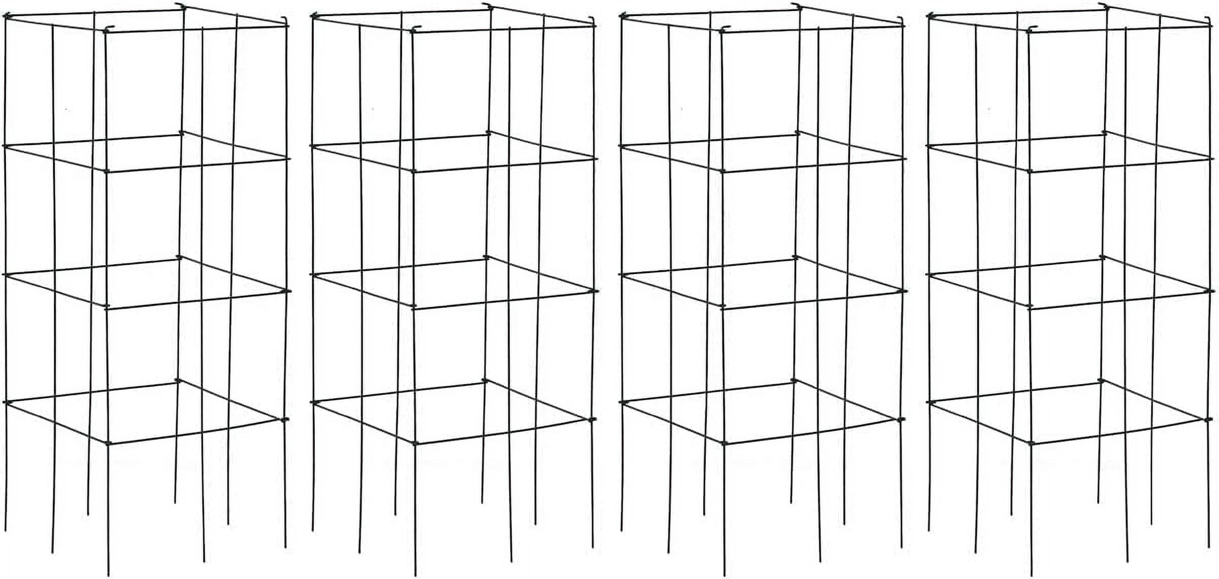 4 Pack Folding Tomato Cages, 39 Inches Tall Square Plant Support Cage ...
