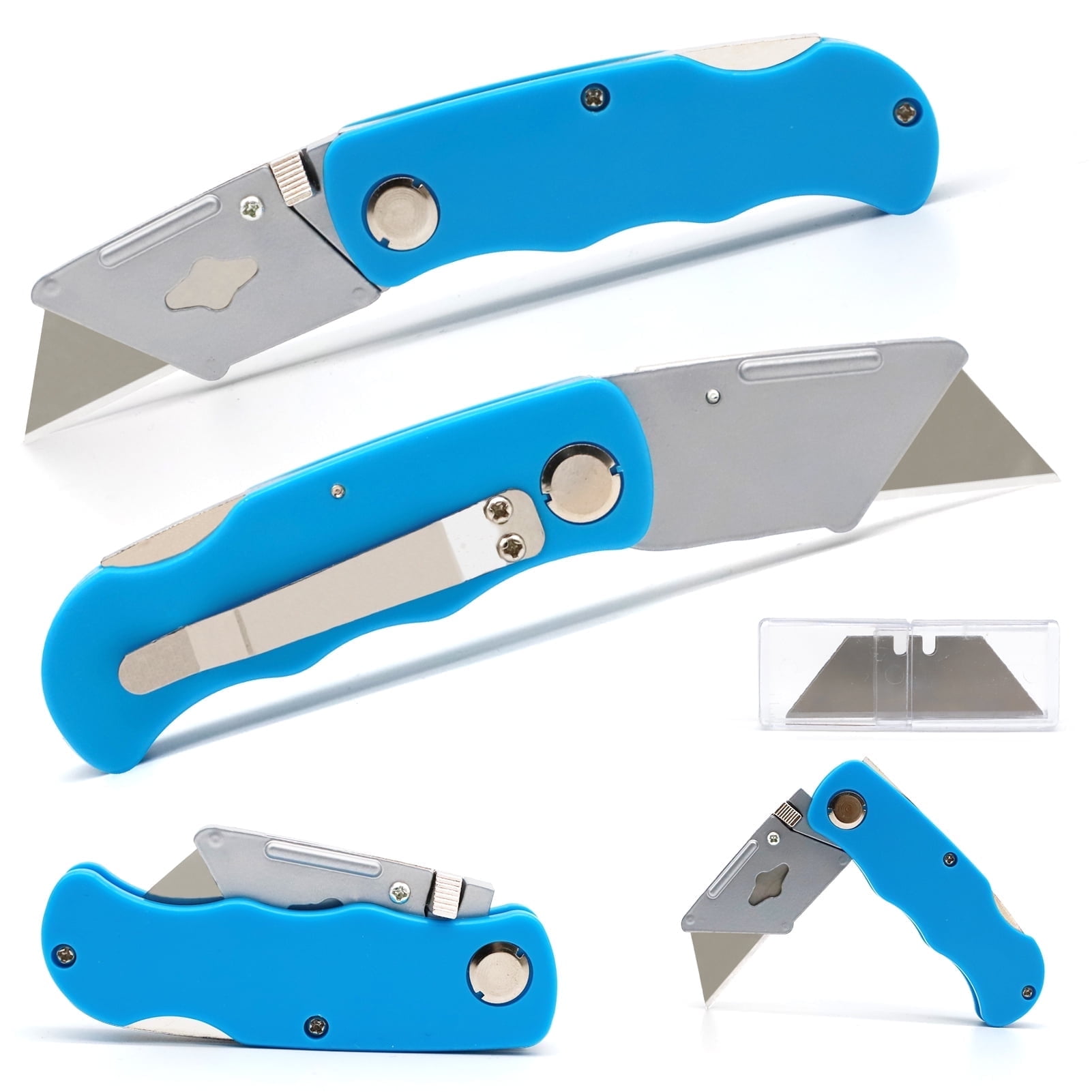 4 Pack Folding Utility Knife,Pocket Box Cutter Knife,Heavy Duty Box ...