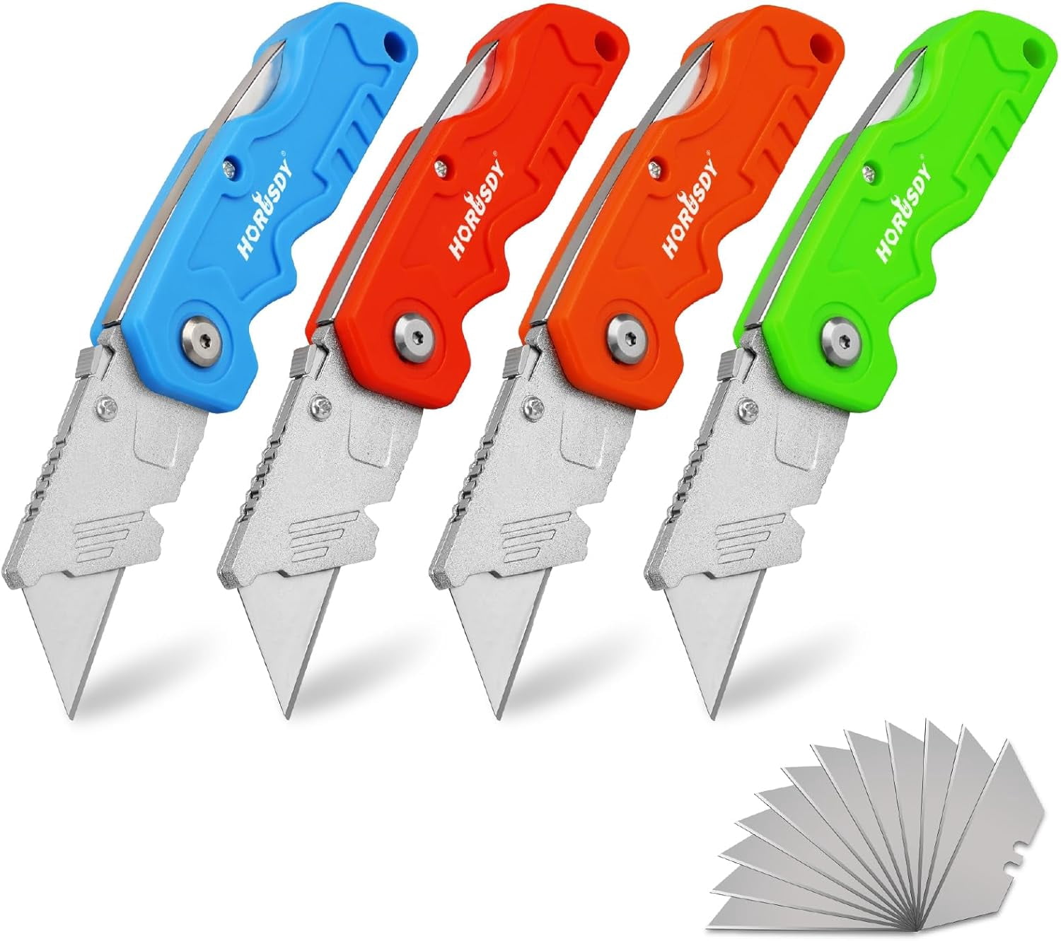 4-Pack Folding Utility Knife Set, Heavy-Duty Box Cutters with 12 Extra ...