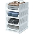 CaseWin 4-Pack Stackable Wardrobe Storage Box | Plastic Closet ...