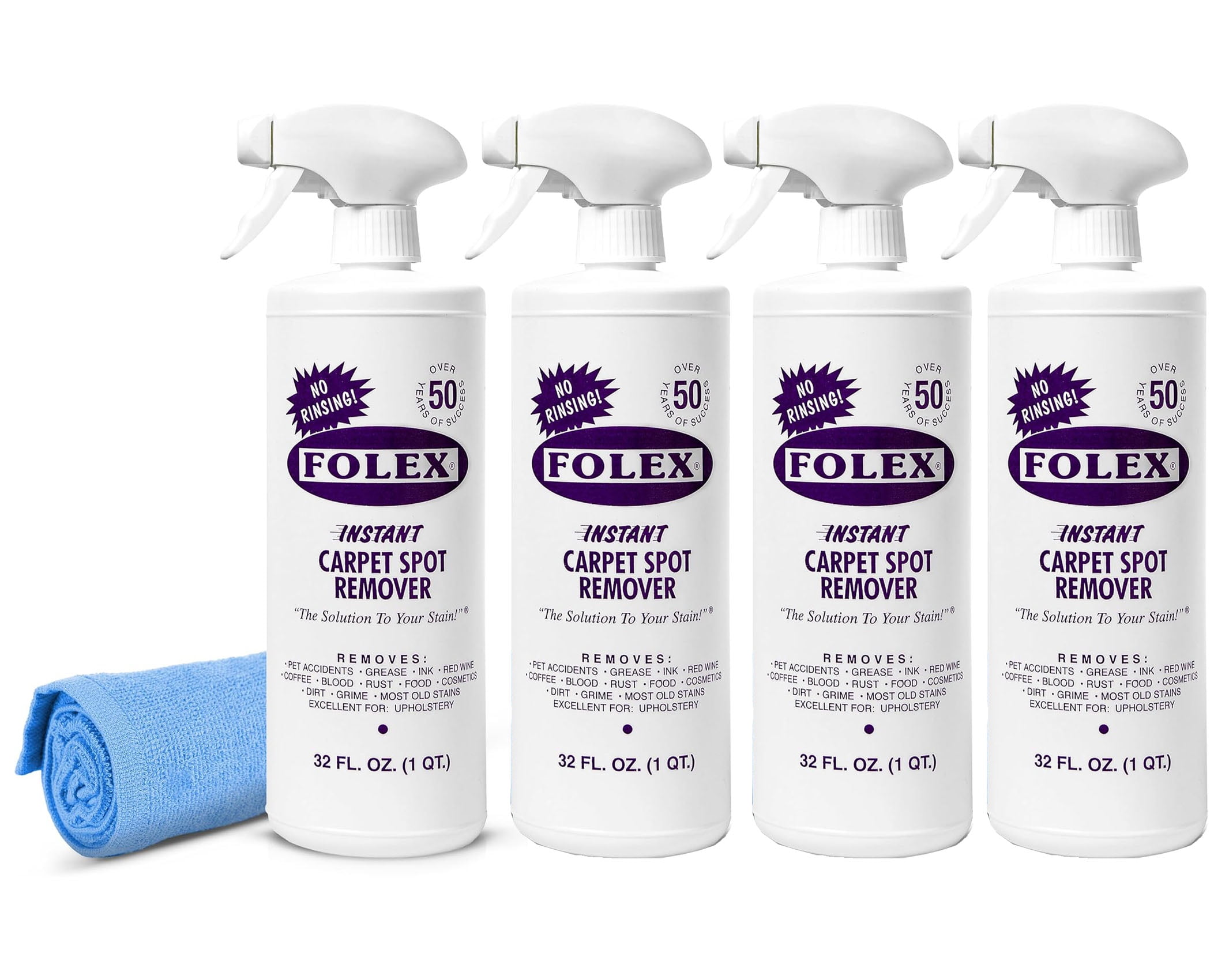 4 Pack Folex 32 oz Instant Carpet Spot Remover Carpet Cleaner with ...