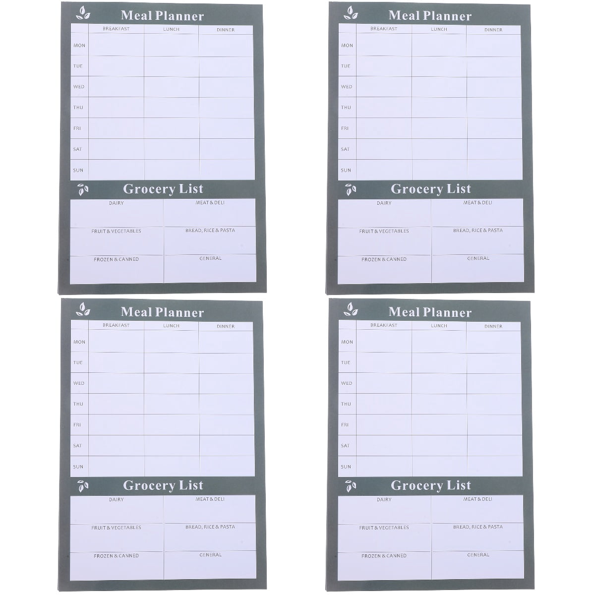 4 Pack Food Diary Notebook Beautiful Meal Planner Shopping - Walmart.com