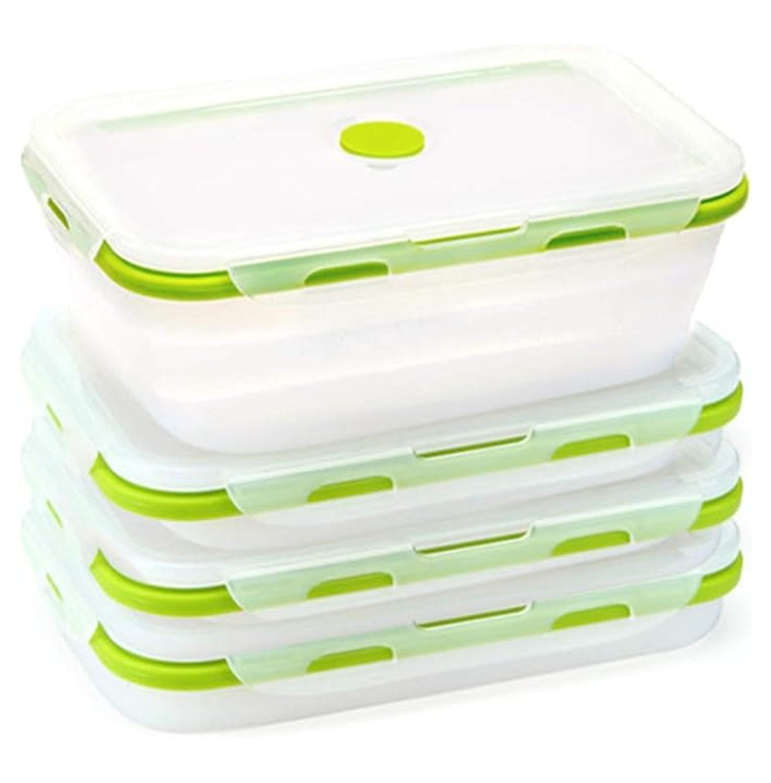 4 Pack Food Storage Container with Lids,Collapsible Silicone Food ...
