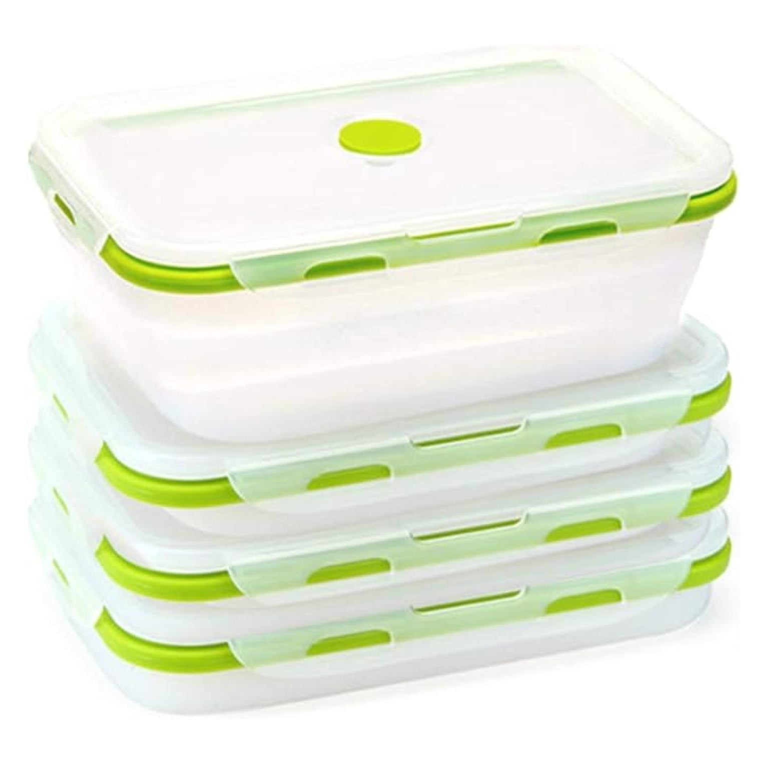 4 Pack Food Storage Container with Lids,Collapsible Silicone Food ...