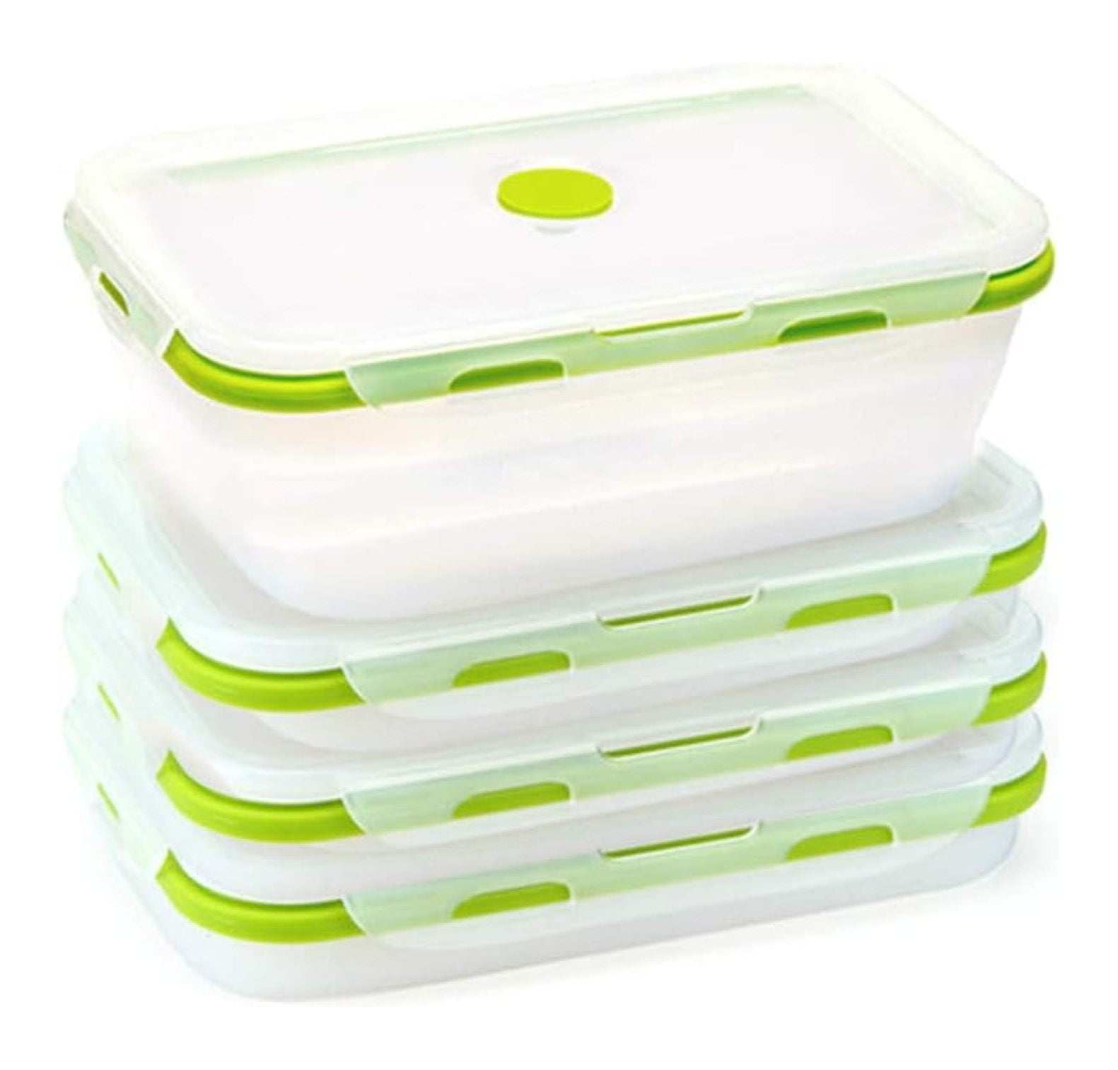 4 Pack Food Storage Container with Lids,Collapsible Silicone Food ...