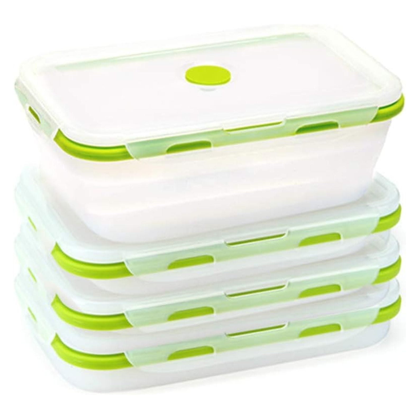 4 Pack Food Storage Container with Lids,Collapsible Silicone Food ...