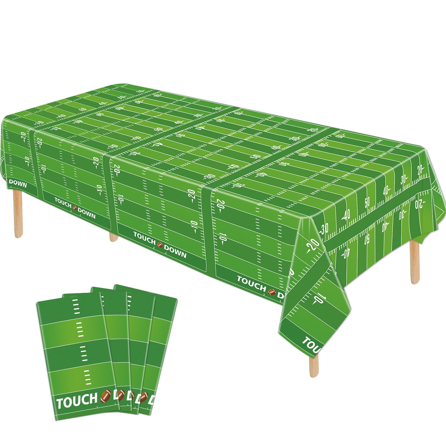 4 Pack Football Party Tablecloths - Game Day, Tailgate, Birthday, 51x86 ...