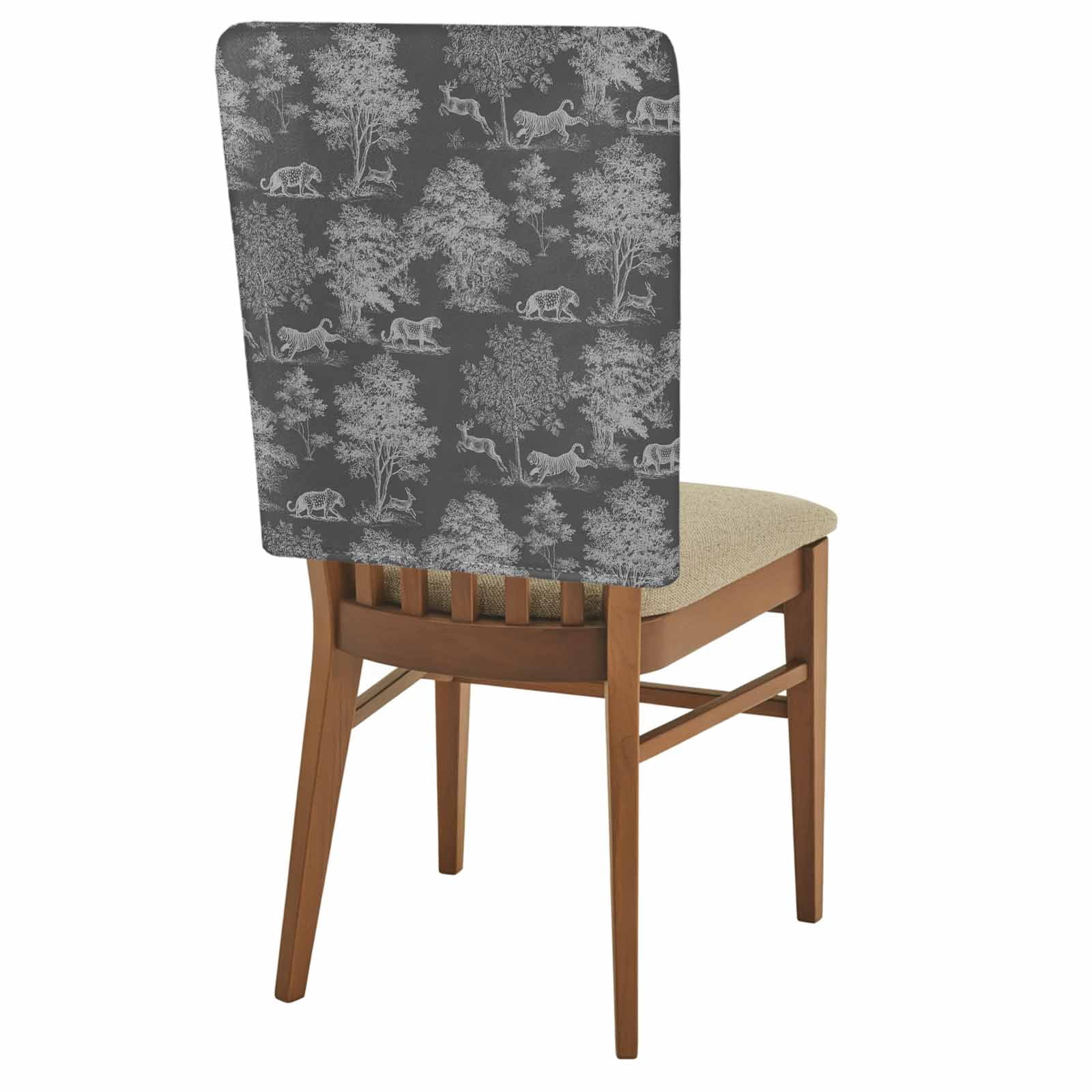 4 Pack Forest Animal Chair Back Covers Vintage Forest Deer Leopard Dark ...