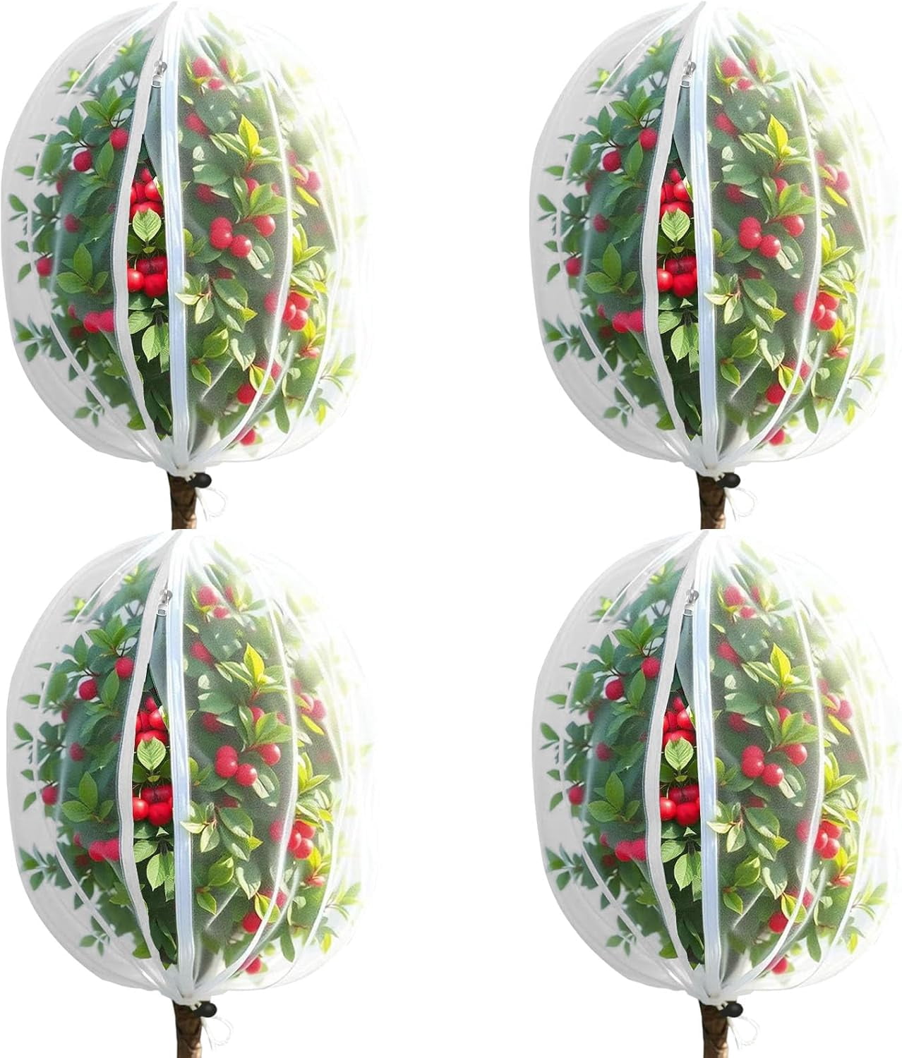4 Pack Fruit Tree Netting Covers with Zipper & Drawstring – 3.3x4.6FT ...