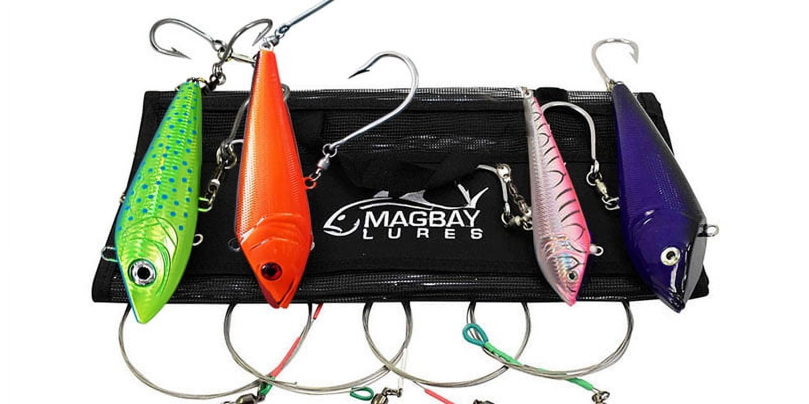 4 Pack Fully Rigged 8" Trolling Wahoo Lure Set Plus Lure Bag - Replaces ...
