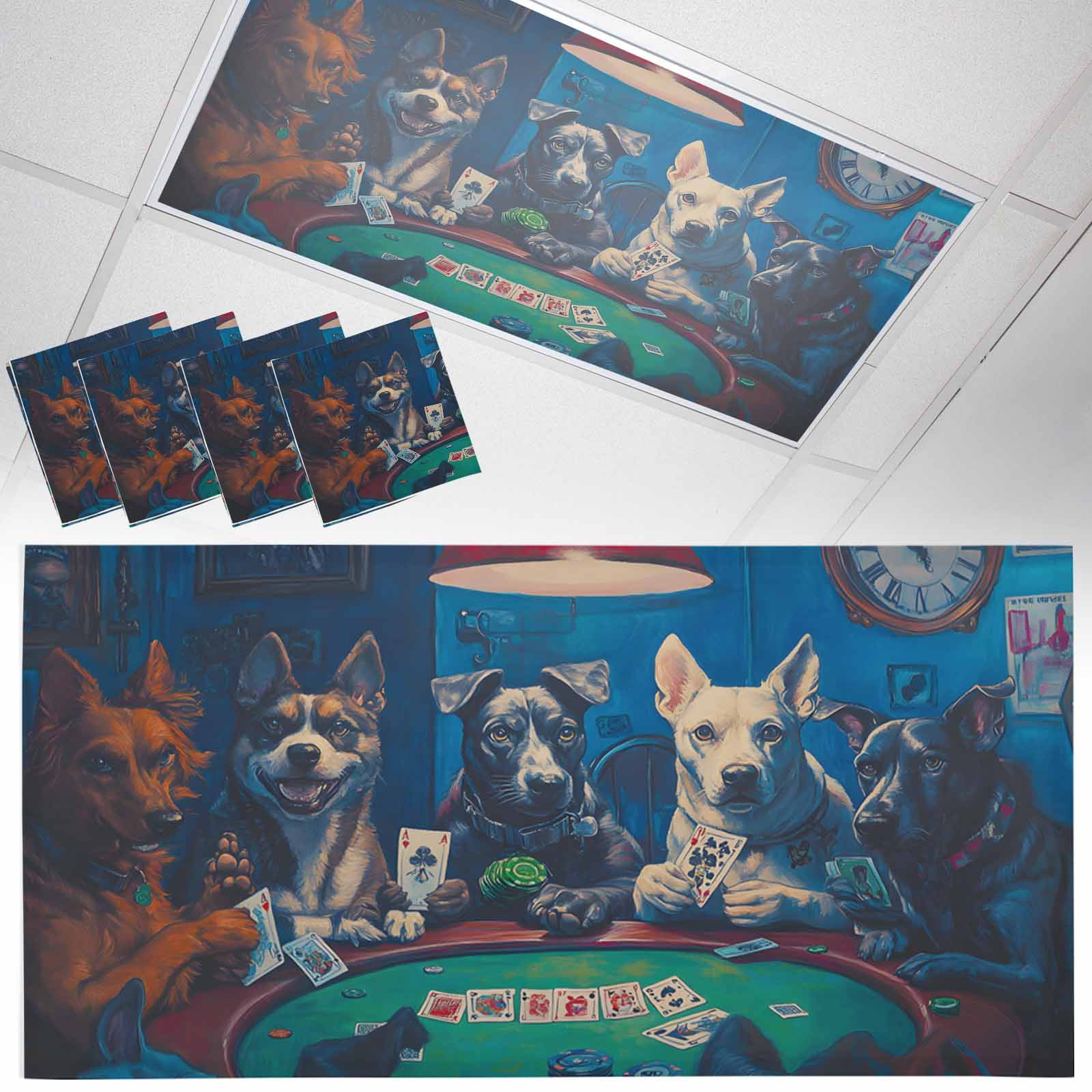 4 Pack Funny Dog Fluorescent Light Covers for Ceiling Lights Dogs ...