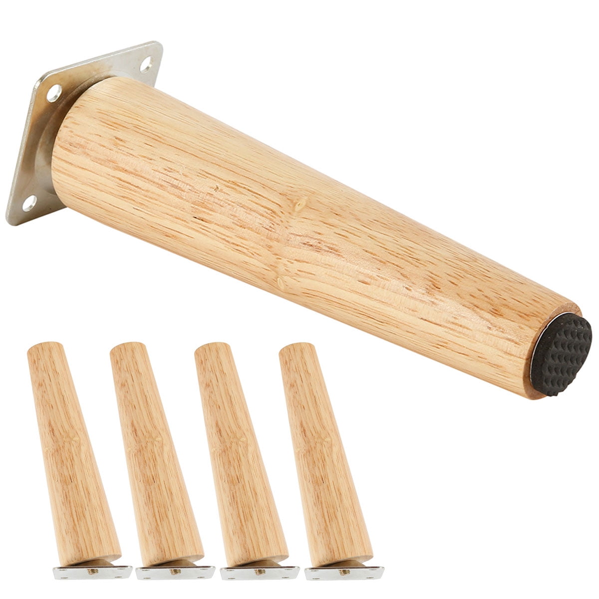 4 Pack Furniture Legs Wooden Solid Furniture Feet Oblique/Straight ...