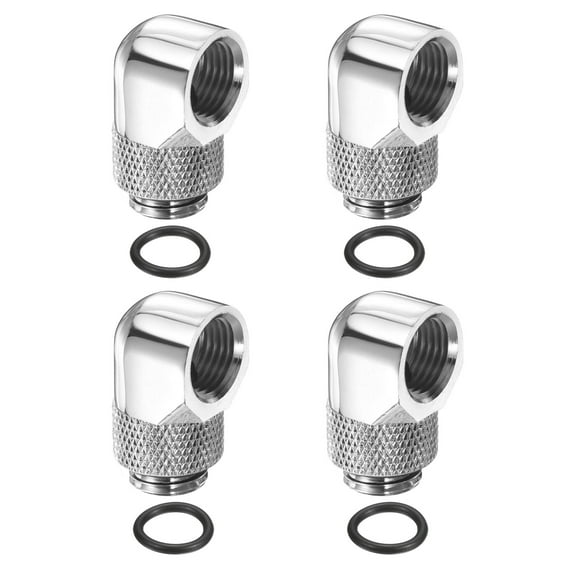 4-Pack G1/4" Thread Male to Female Extender Connector, 90° Rotary Elbow ...