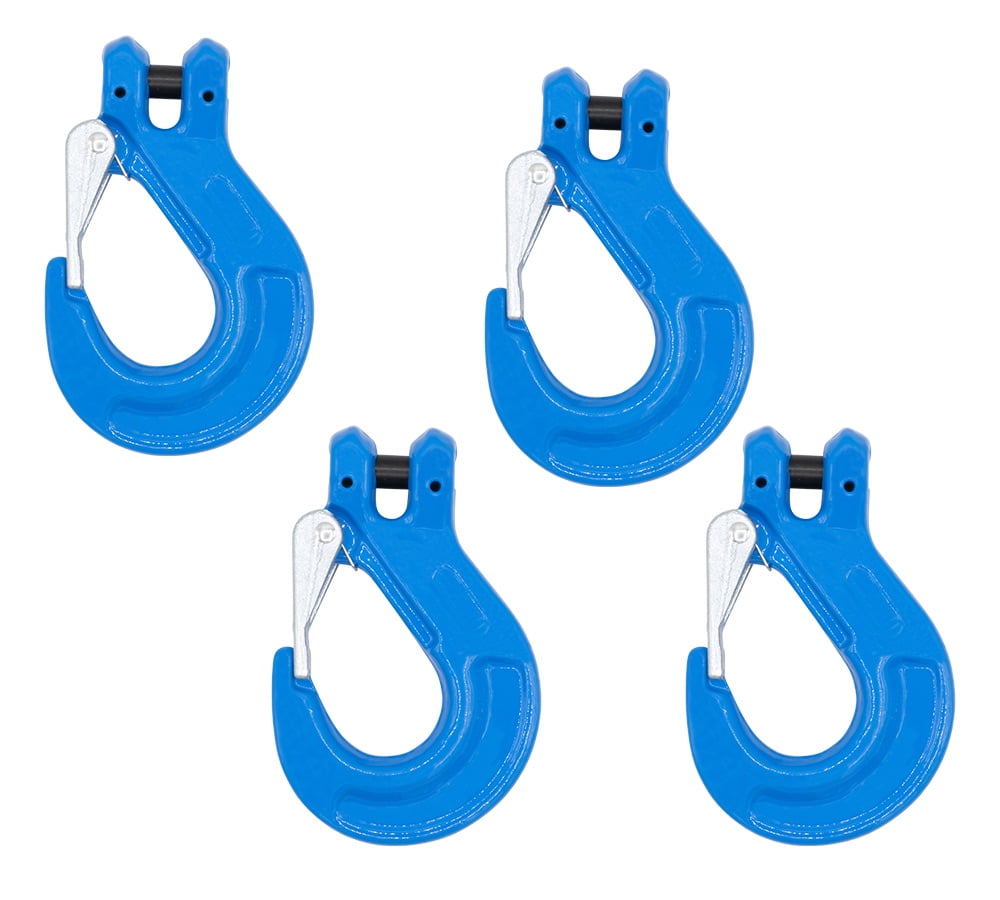 4 Pack G100 3/8" Clevis Sling Hook with Latch - 8,800 LBS WLL - Sky ...