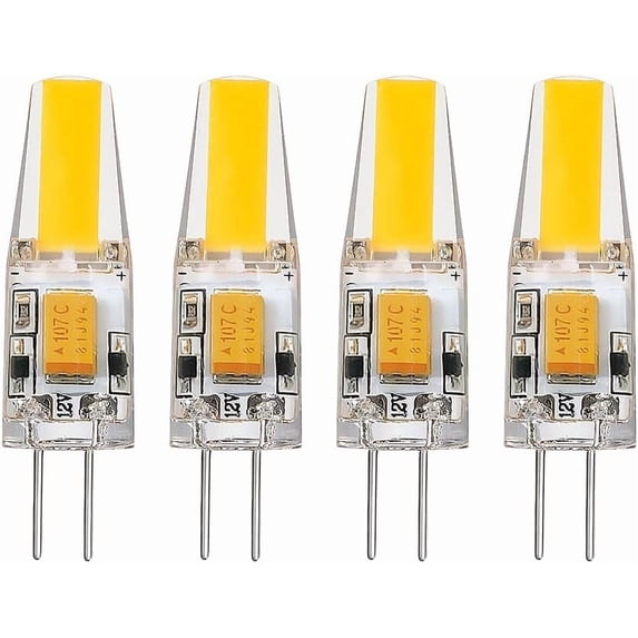 4 Pack G4 LED Bulb D10 x H37mm, AC/DC 12V 1.5W Dimmable 4000K Cool ...
