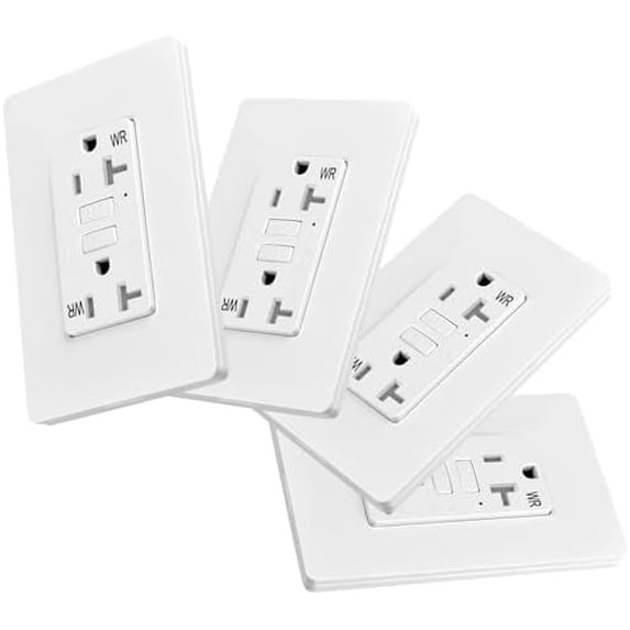 4 Pack GFCI Outlet 20a Low Profile GFI Electrical Outlet Thinner Design ...