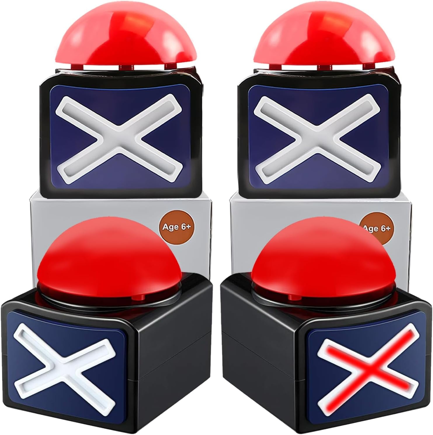 4 Pack Game Buzzer with Lights and Alarm Sound Party Contest Sound ...