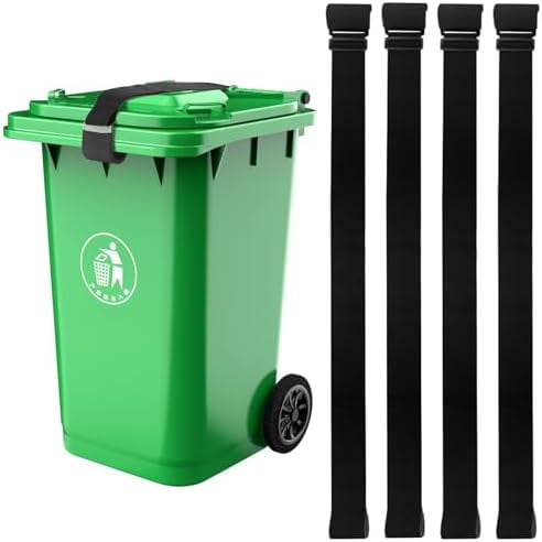4 Pack Garbage Can Lids Locks, Adjustable Outdoor Trash Can Straps for ...