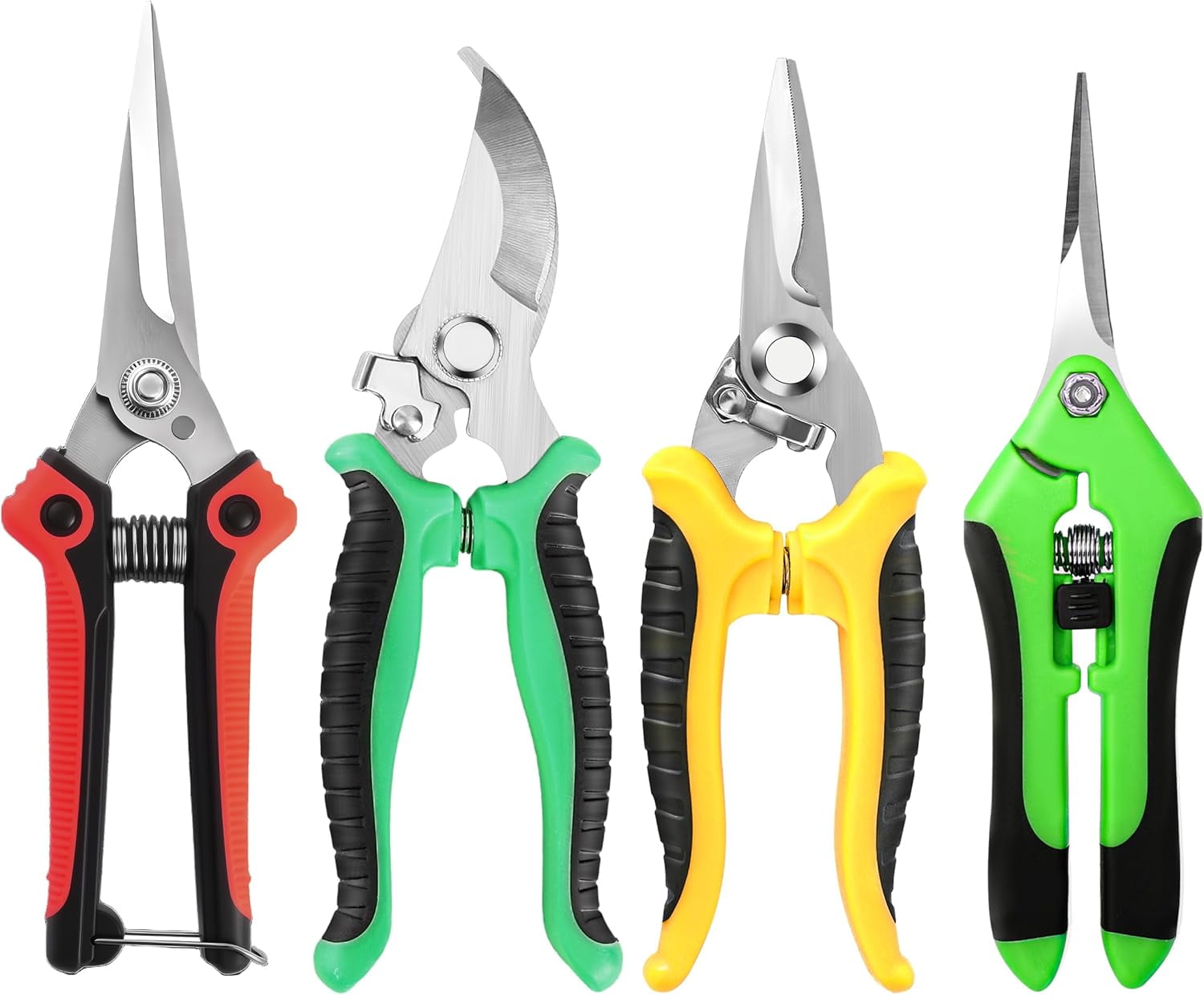 4 Pack Garden Pruning Shears, Stainless Steel Pruning Snips, Gardening ...