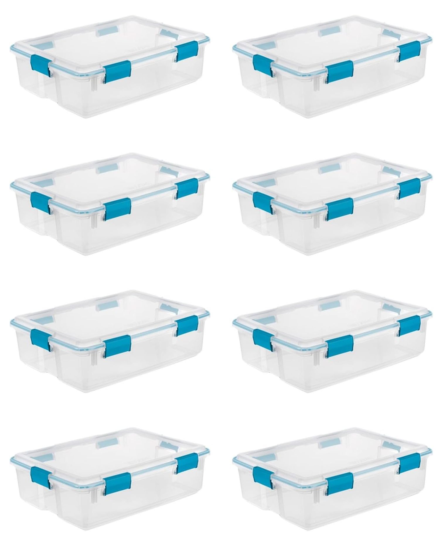 4 Pack Gasket Box, Stackable with Latching Lid, 37 Quart - Walmart.com