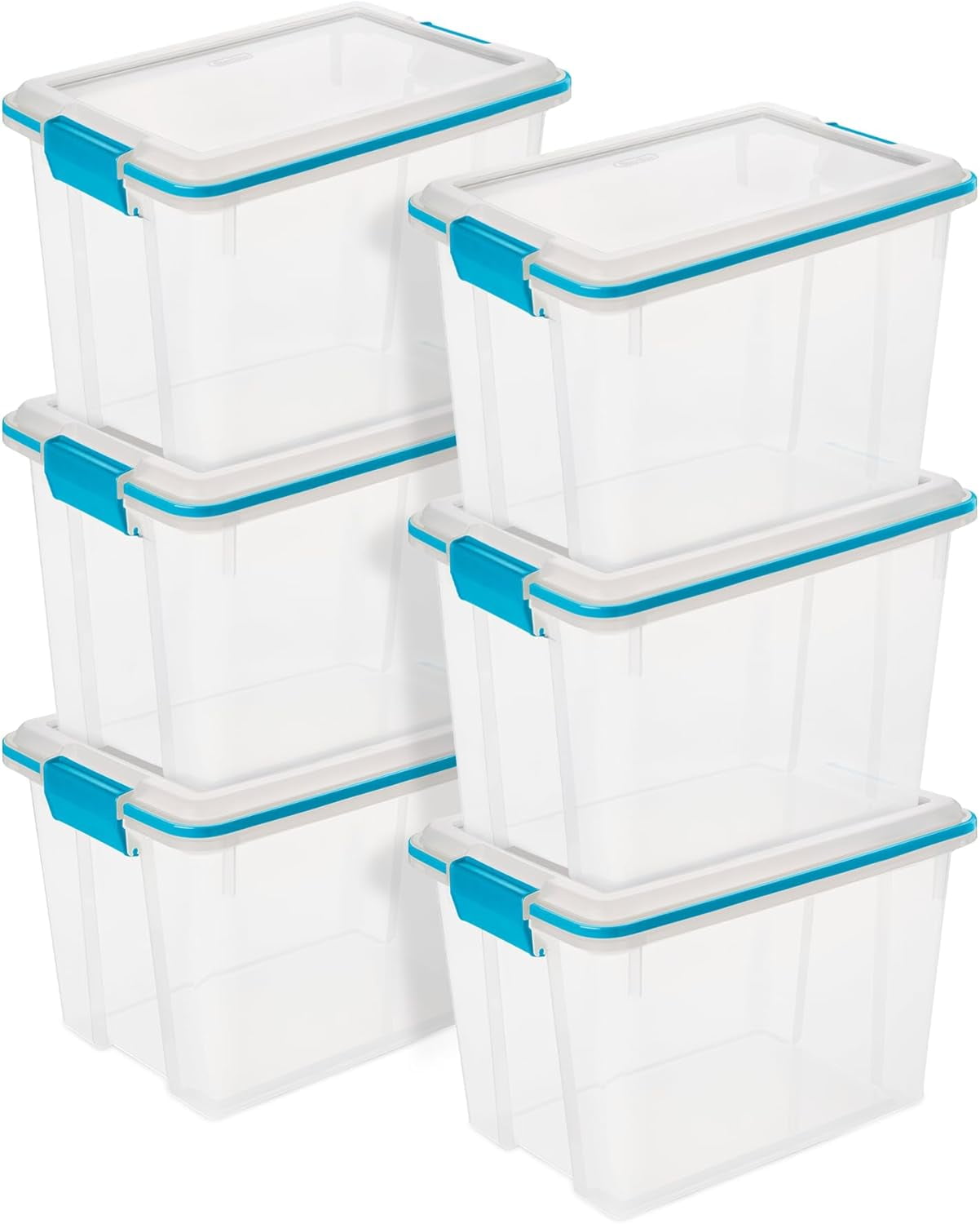 4-Pack Gasket Box, Weather-Resistant Storage Bins with Latching Lids ...