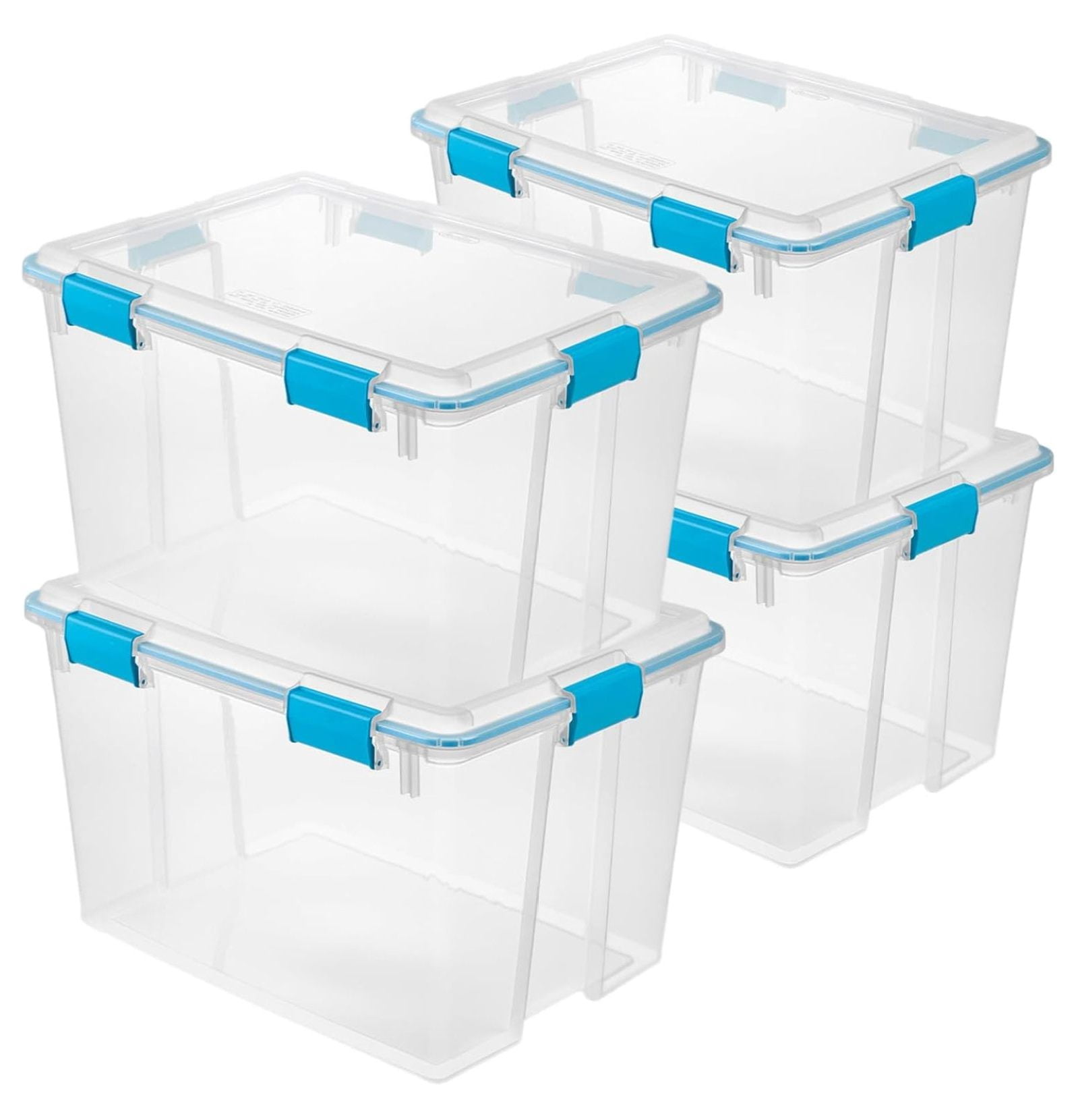 4-Pack Gasket Box, Weather-Resistant with Latching Lids, 80 Quart ...