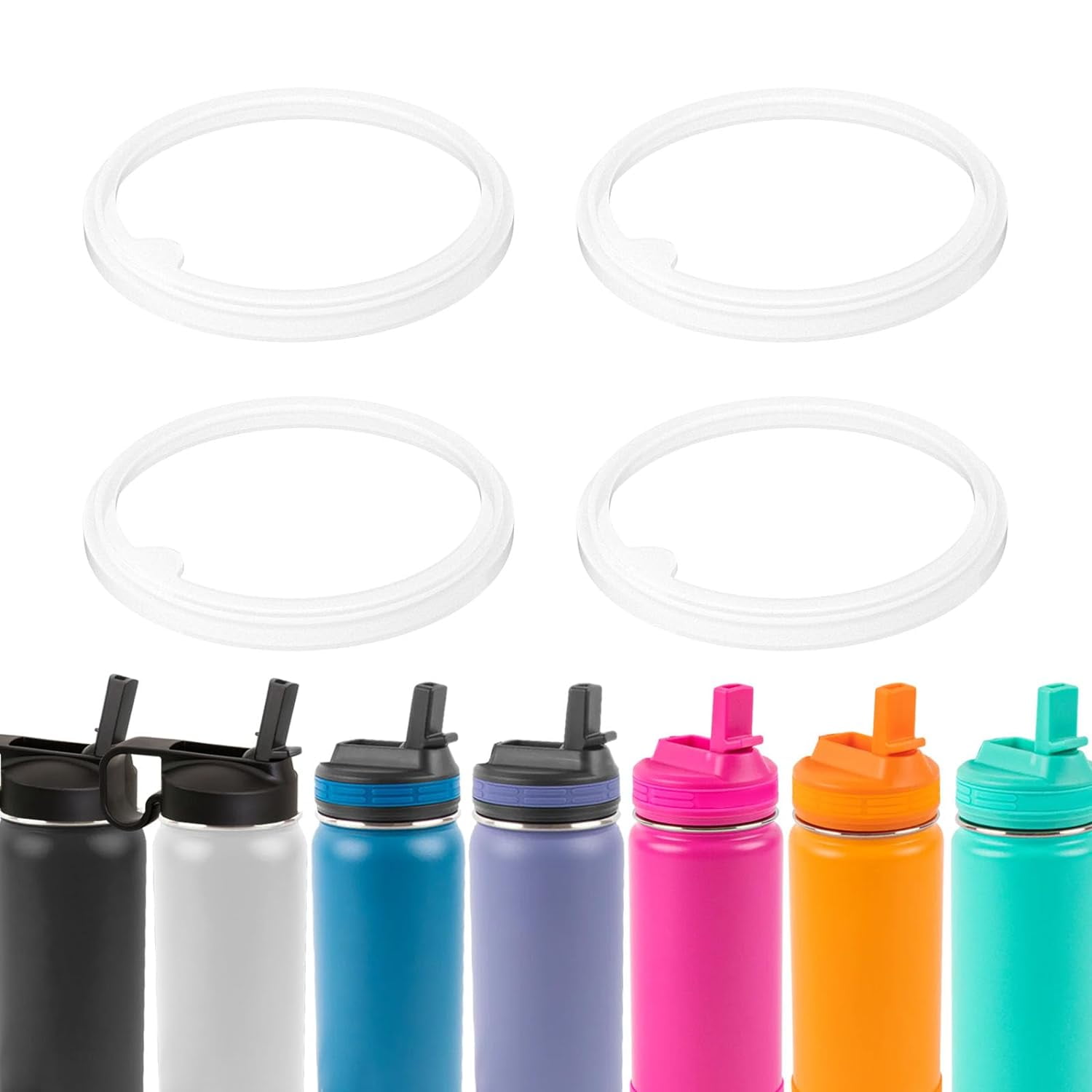 4 Pack Gaskets Compatible with ThermoFlask 16oz 24oz 32oz 40oz Water ...