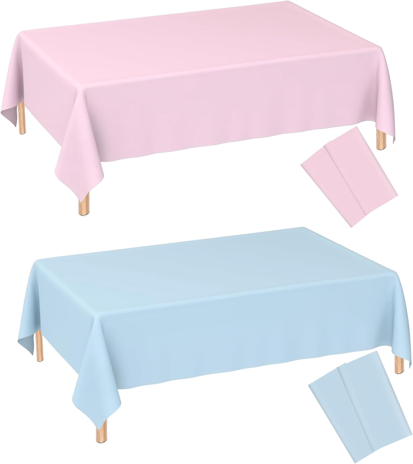4 Pack Gender Reveal Plastic Tablecloths, Disposable Rectangle Pink and ...