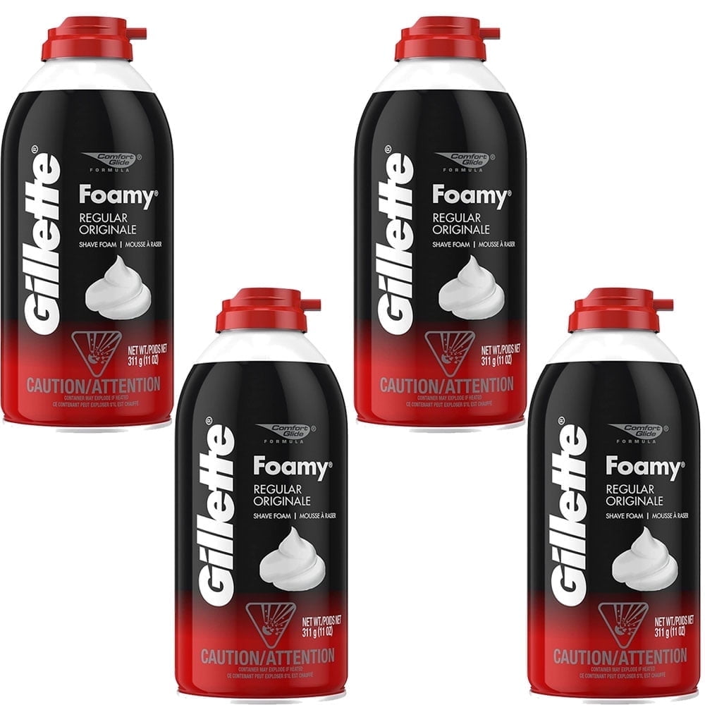 (4 Pack) Gillette Foamy Shave Foam Original 11 Ounce - Walmart.com