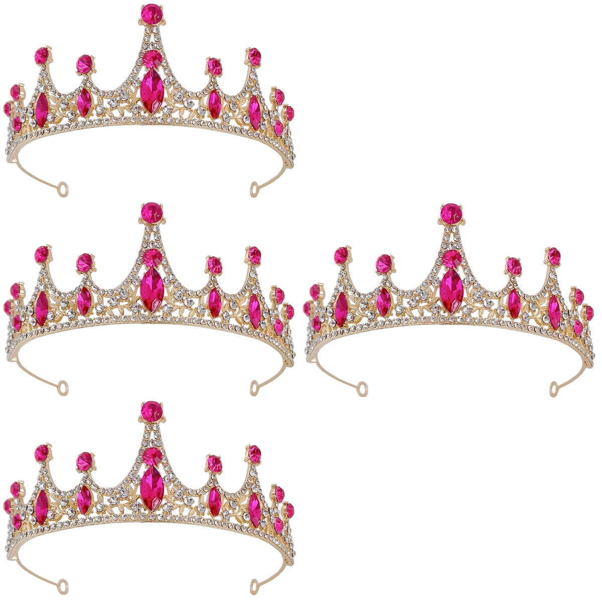 4 Pack Girl Banner Tiara Party Headband Miss 14X14CM Rosy - Walmart.com
