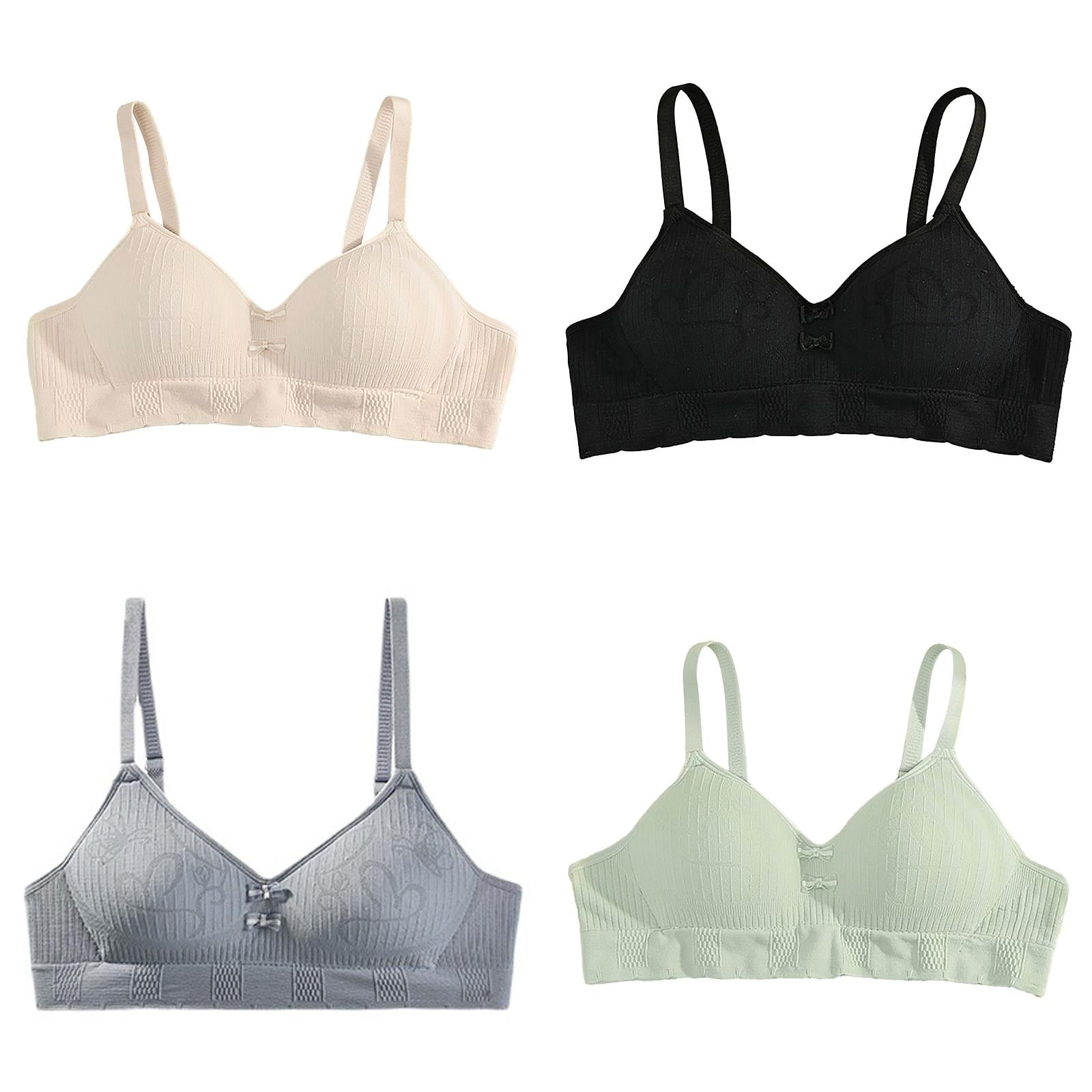 4 Pack Girl Bra Size 14 Teenage Girls Sports Bra With Adjustable And ...